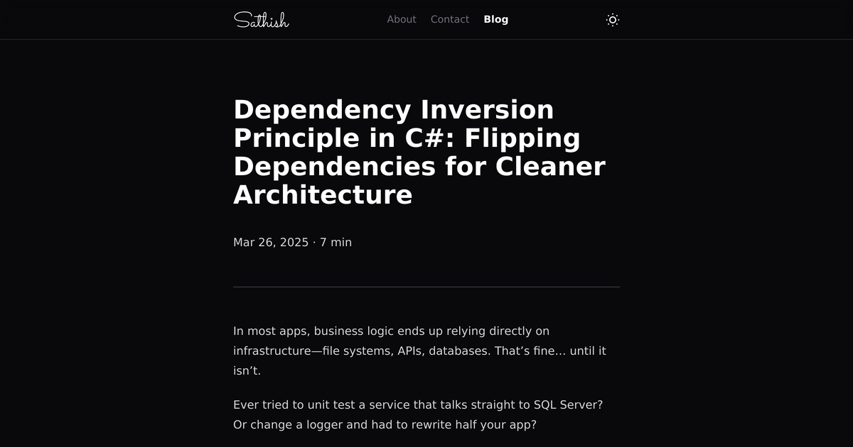 Dependency Inversion Principle in C#: Flipping Dependencies for Cleaner ...
