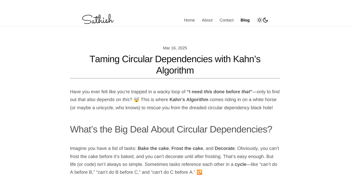 Taming Circular Dependencies With Kahns Algorithm