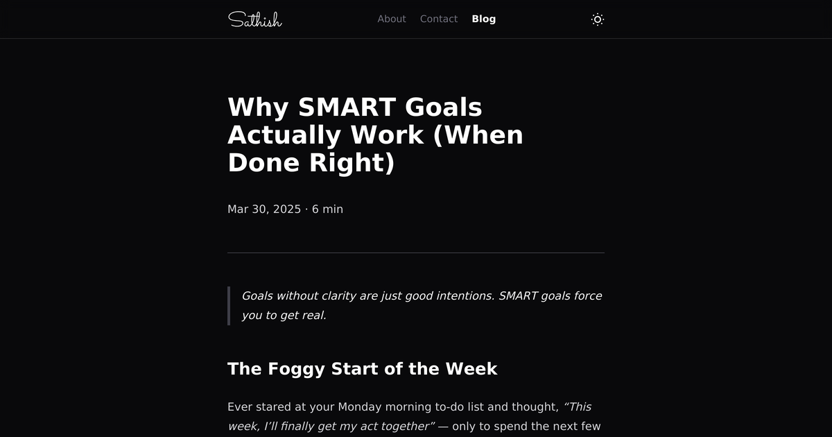 Why SMART Goals Actually Work (When Done Right)