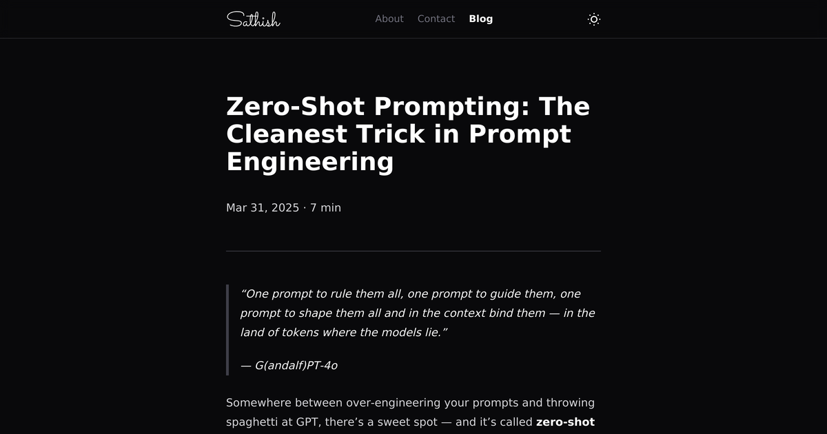 Zero-Shot Prompting: The Cleanest Trick in Prompt Engineering